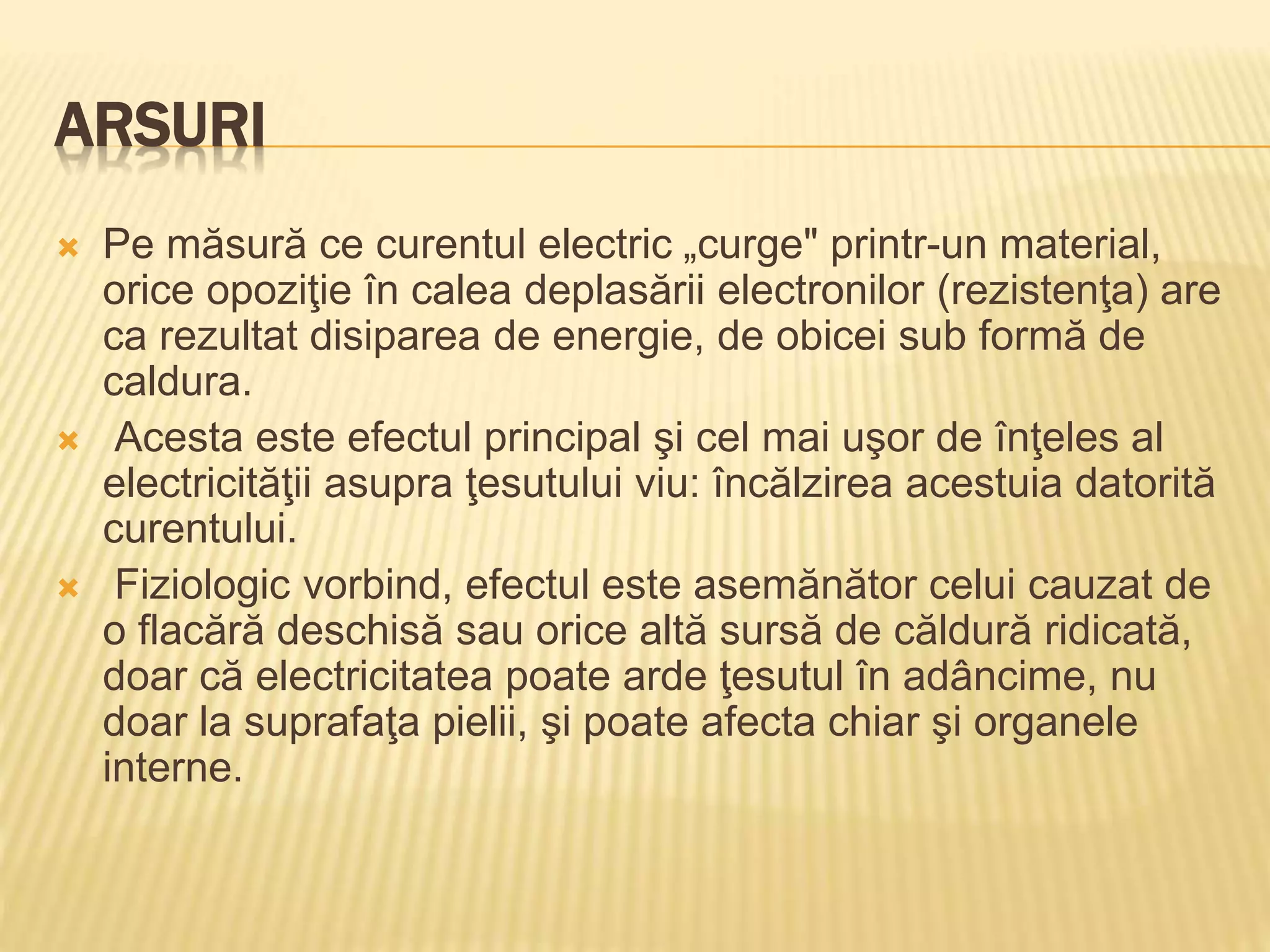 Efectele curentului electric asupra corpului uman | PPTX