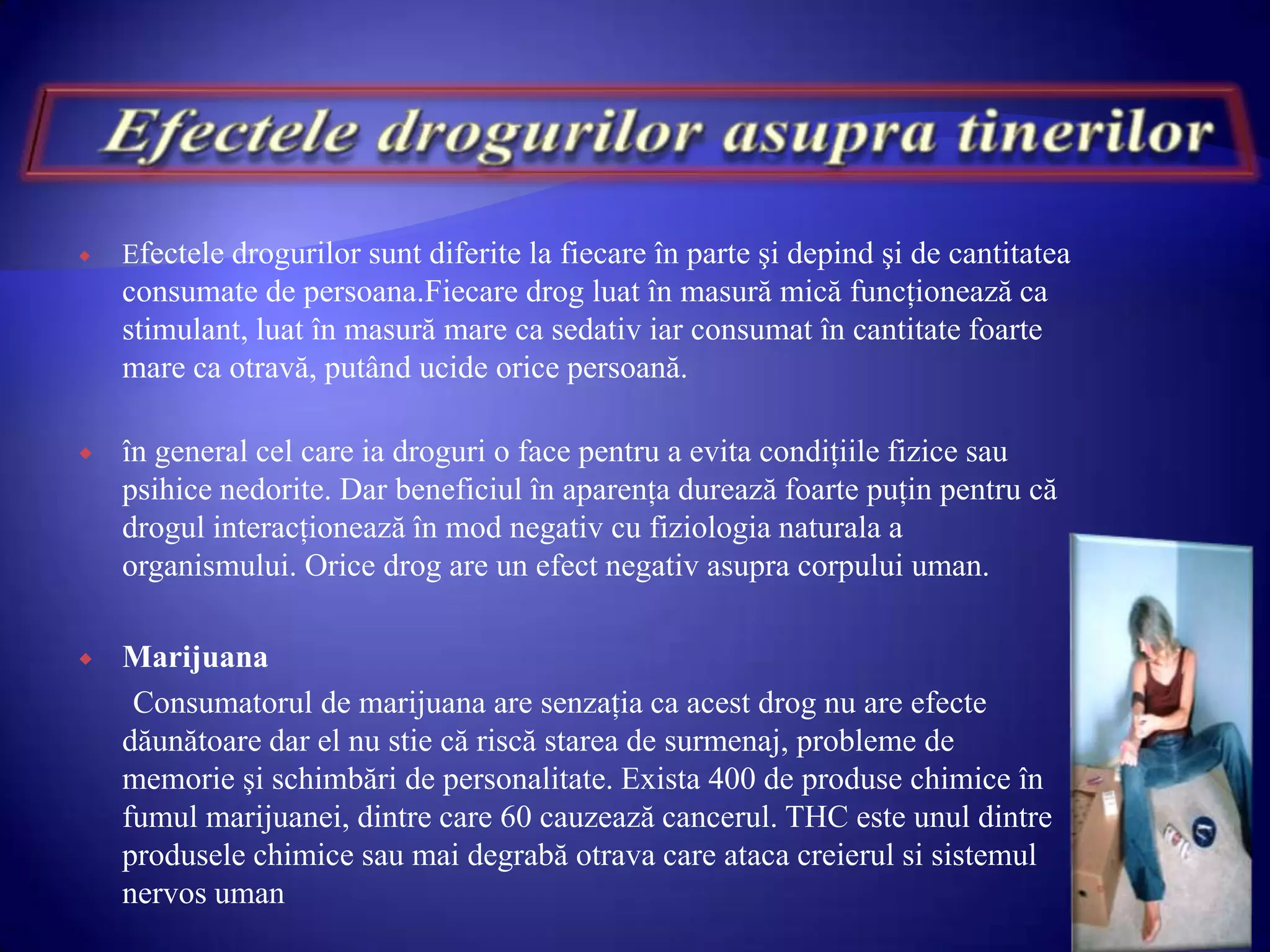 Efectele drogurilor aspra tinerilor | PPTX