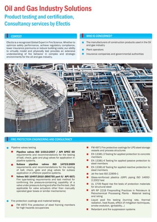 Efectis Group - Oil and Gas industry solutions in fire protection | PDF