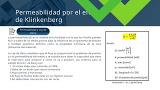Efecto Klinkenberg-Permeabilidad teórico pptx | PPTX