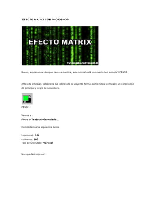 Efecto matrix con photoshop | DOCX