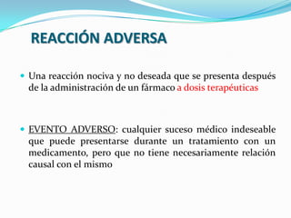 Efectos adversos de medicamentos | PPTX