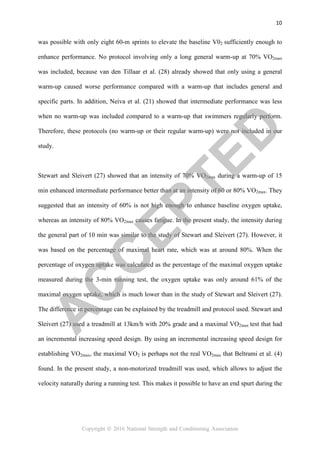 Efectos del calentamiento corto o largo en el rendimiento de carrera ...