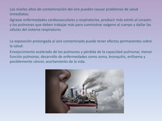 Efectos para la salud del aire contaminado diapositiva | PPTX