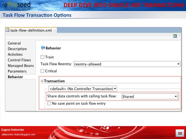 Deep Dive into Oracle ADF Transactions | PDF | Databases | Computer Software and Applications