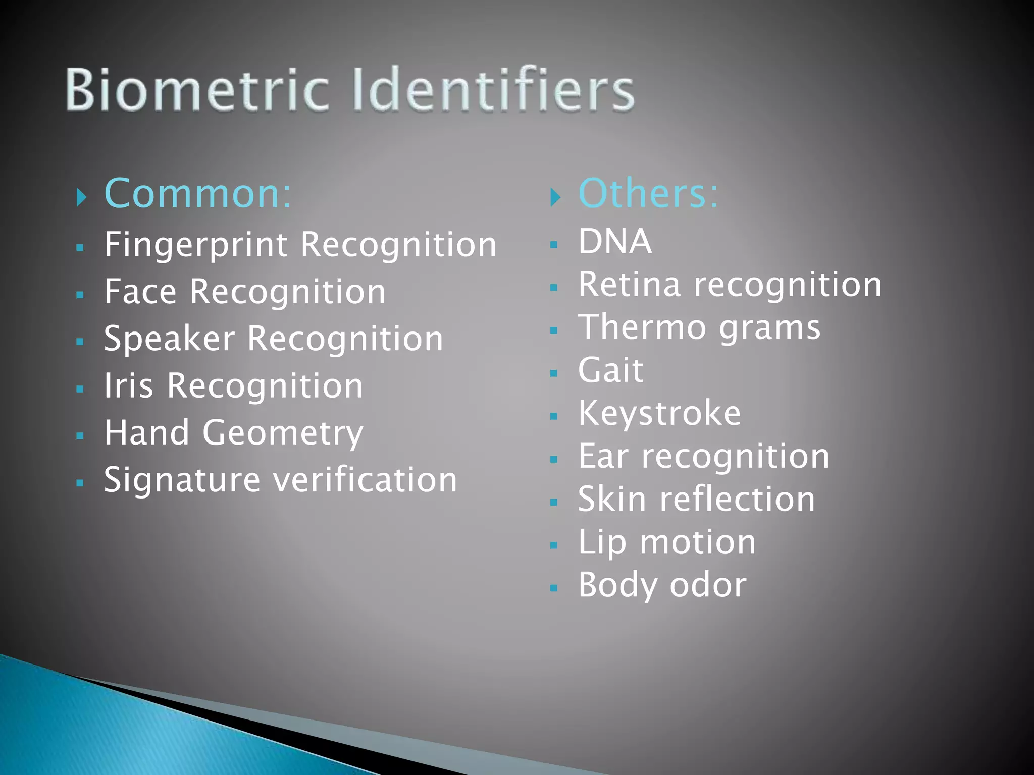 Biometrics Security System | PPTX