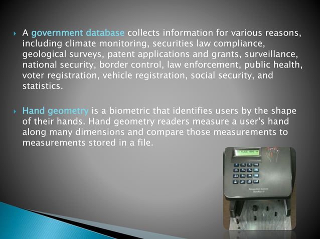Biometrics Security System | PPTX