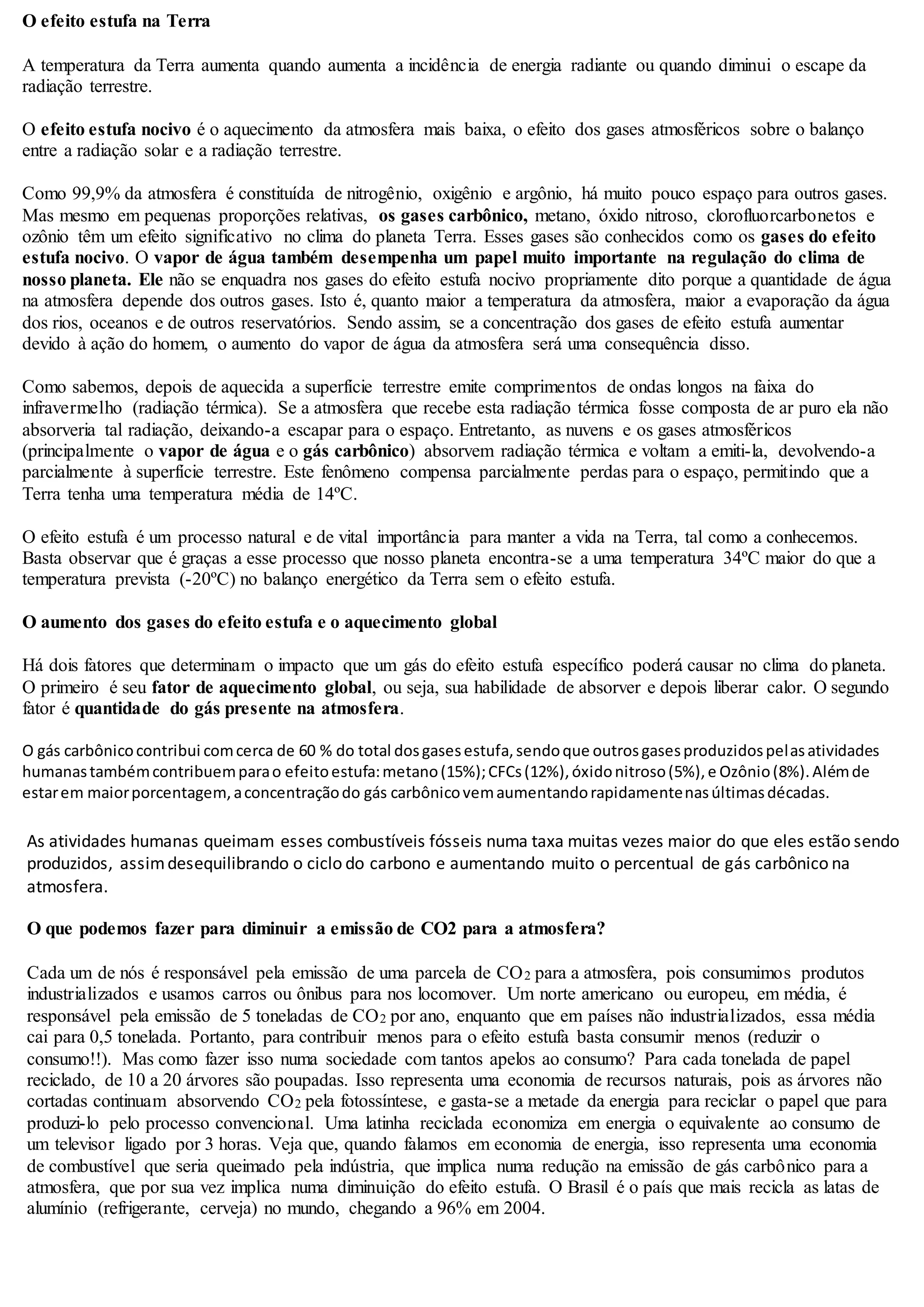 Efeito estufa | DOCX