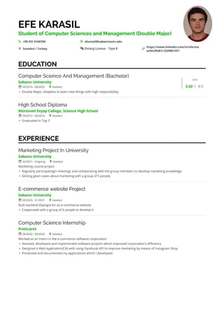 Efe Karasıl CV | PDF