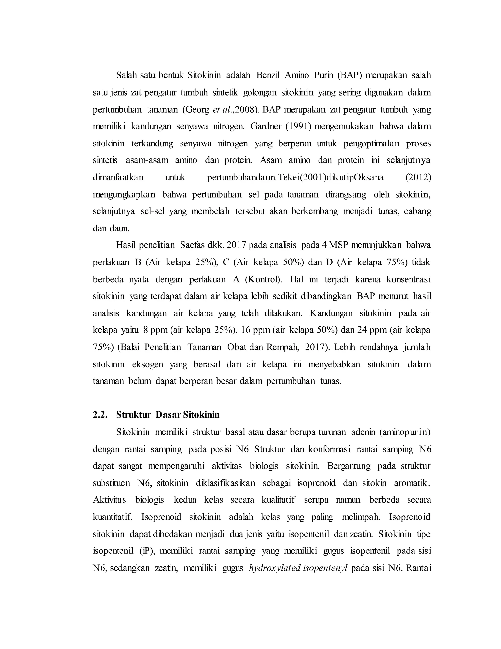 Efek fisiologis sitokinin | DOCX