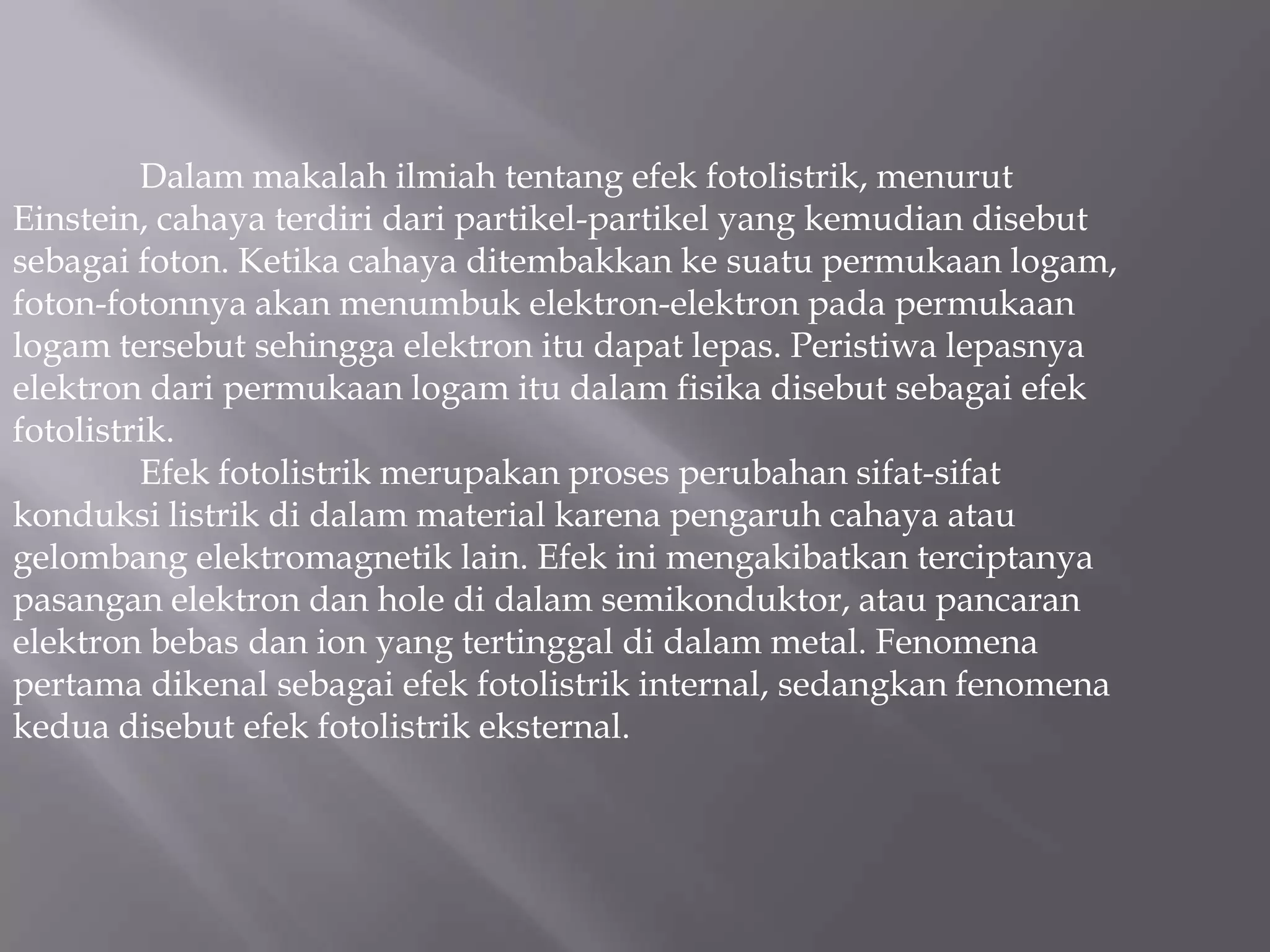 Efek fotolistrik | PPTX