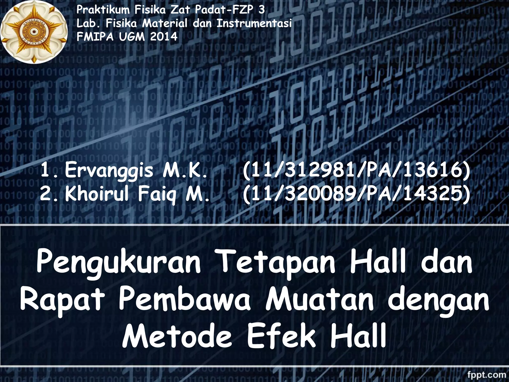 Efek hall ugm2014 | PDF