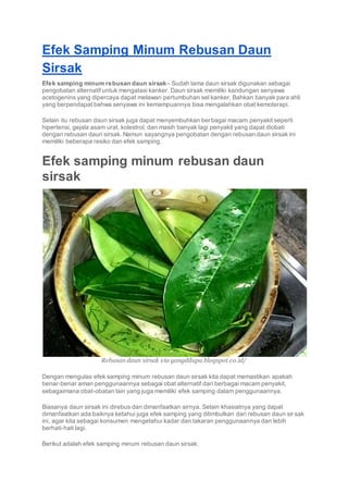 Efek samping minum rebusan daun sirsak | DOCX