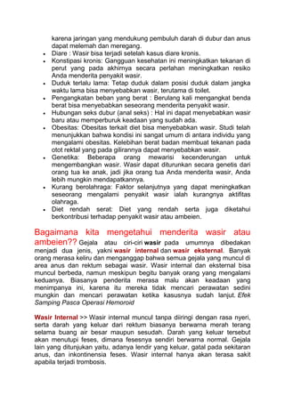 Efek samping pasca operasi hemoroid | PDF