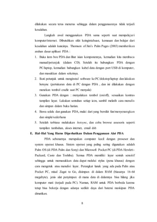 Efektifitas dalam penerapan teknologi pda (personal digital assistant) di pelayanan keperawatan ...