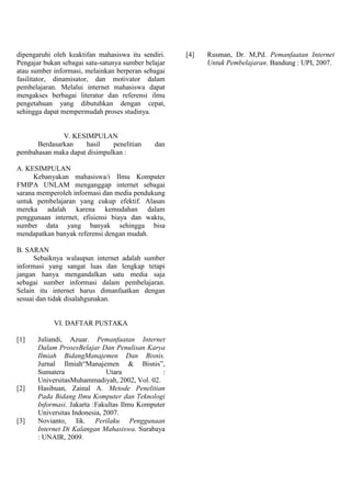 Efektifitas penggunaan internet sebagai sumber informasi | DOCX