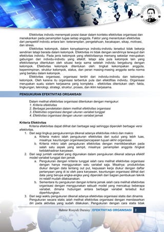 Efektivitas organisasi | PDF