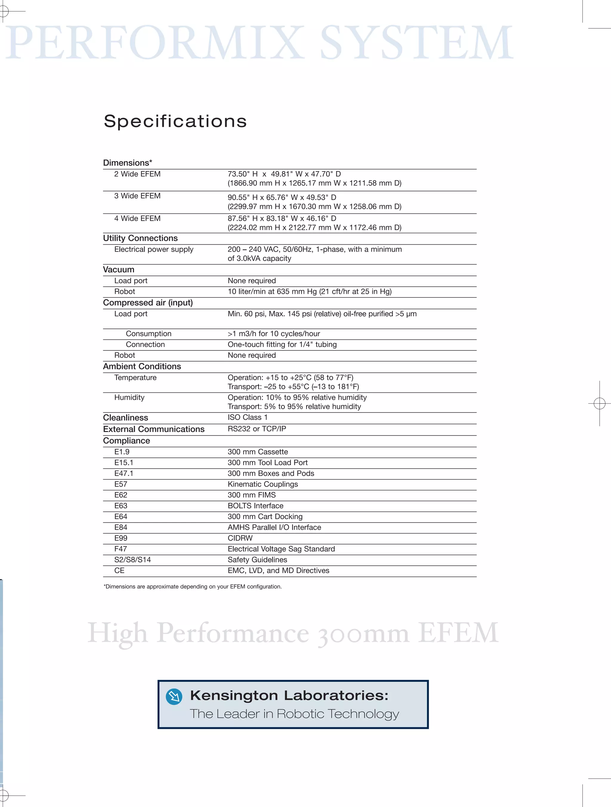 Performix System - High Performance 300mm EFEM | PDF