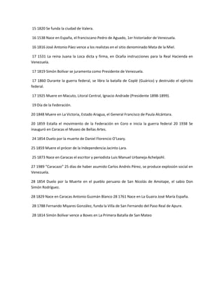 Efemerides mes de febrero | DOCX