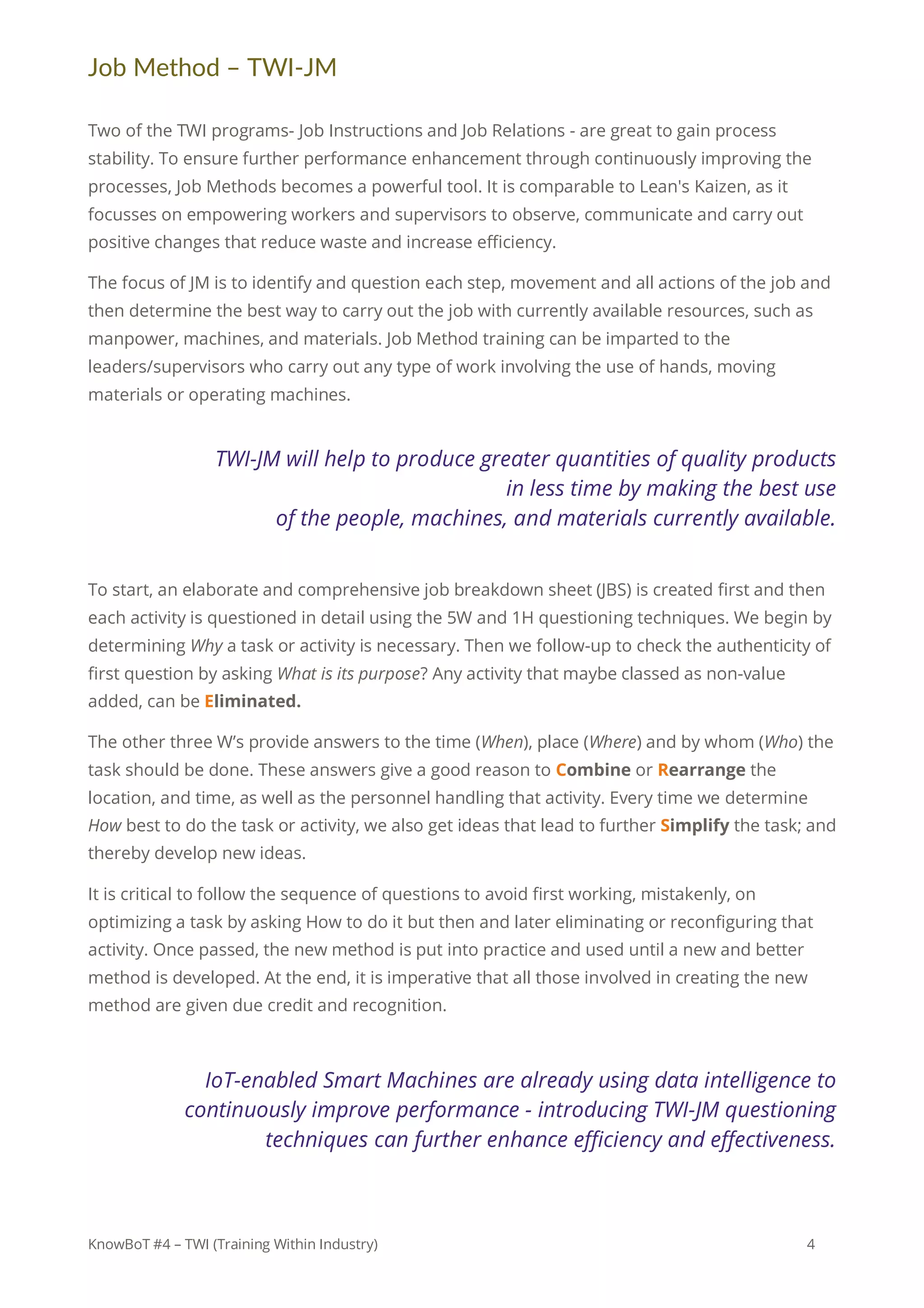 TWI - Training Within Industry | PDF