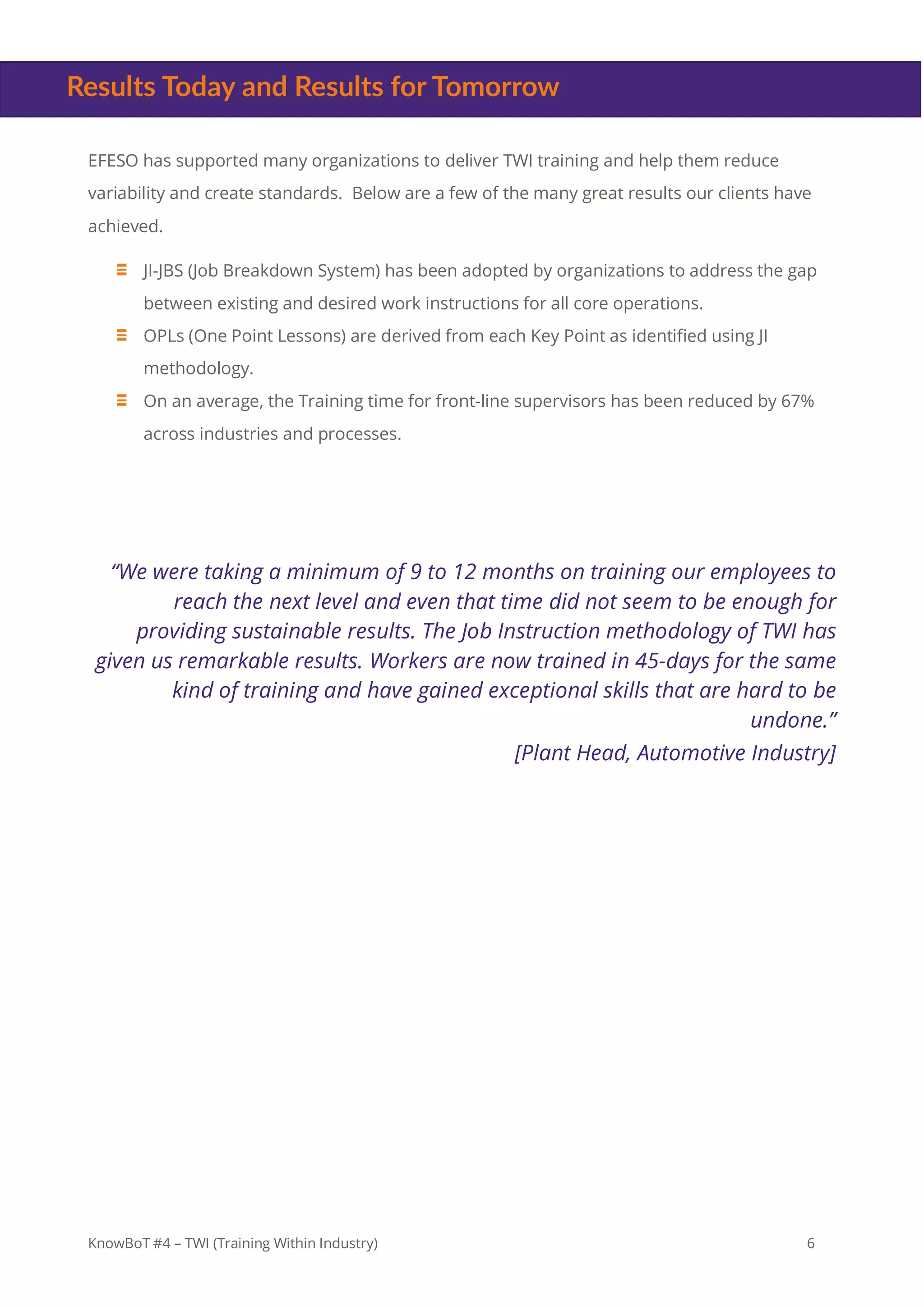 TWI - Training Within Industry | PDF