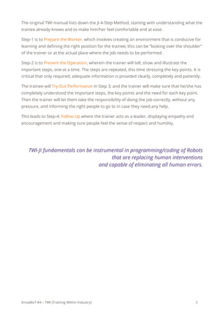 TWI - Training Within Industry | PDF
