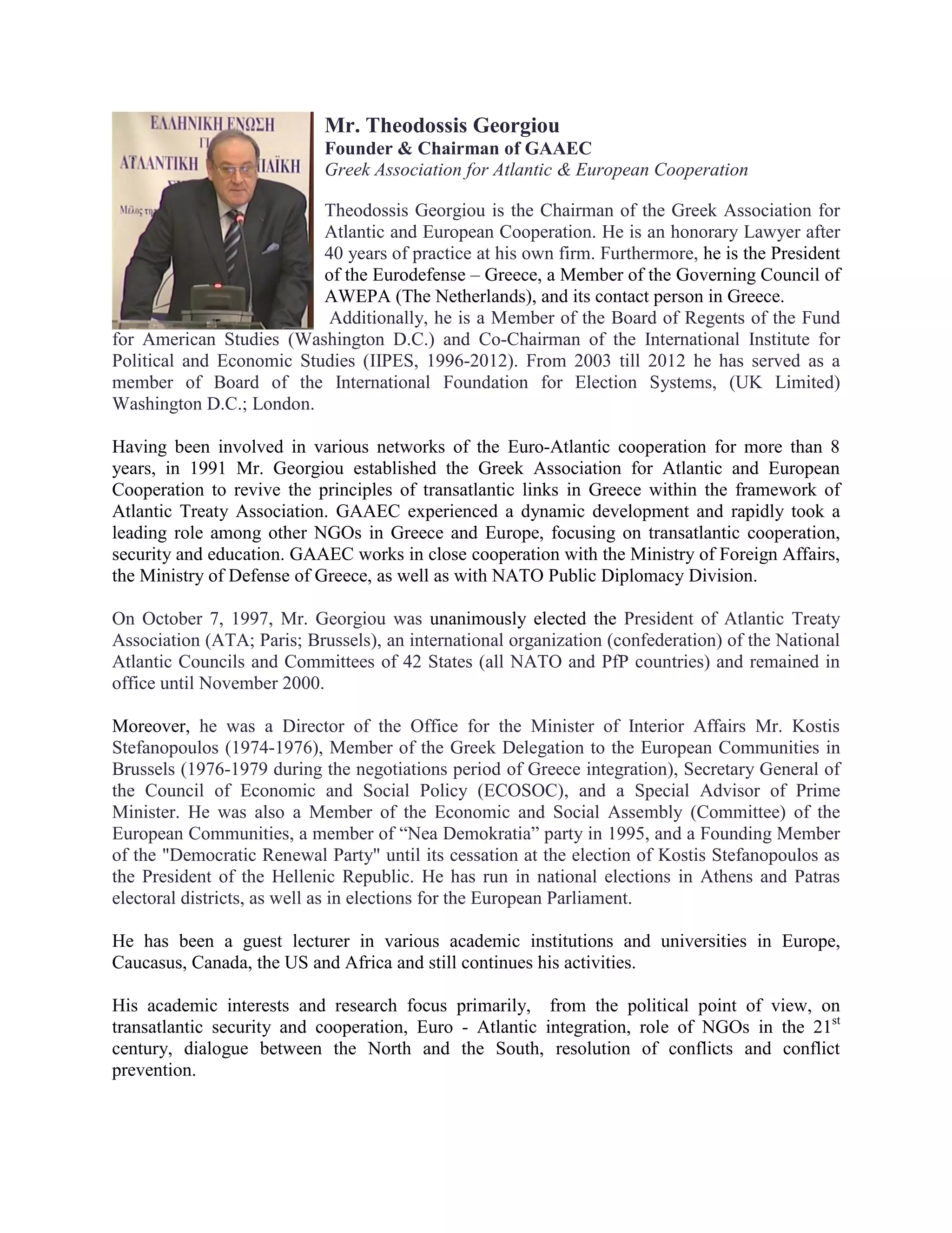 Theodossis Georgiou Bio | PDF