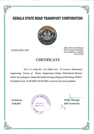 KSRTC Training | PDF