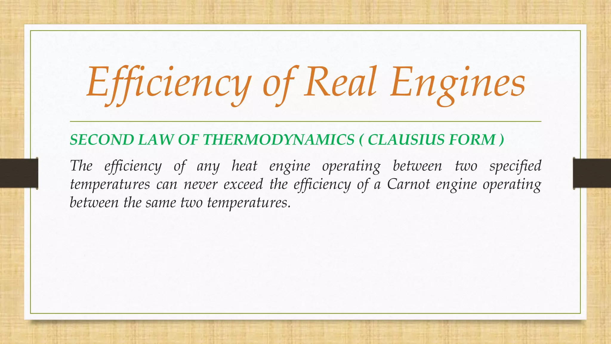 Effeciency of real engines | PPT