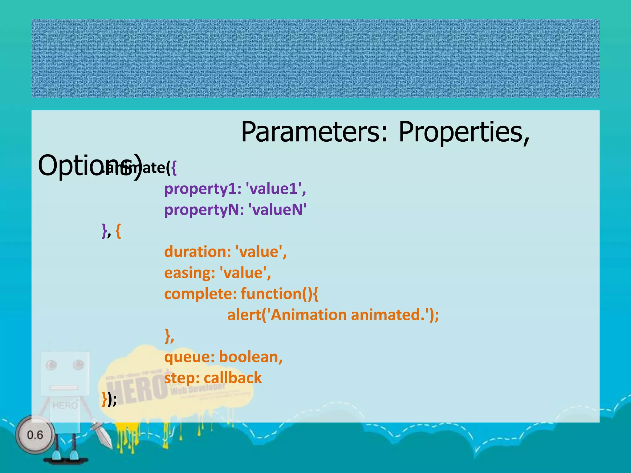 Jquery Effect Animate Method Ppt