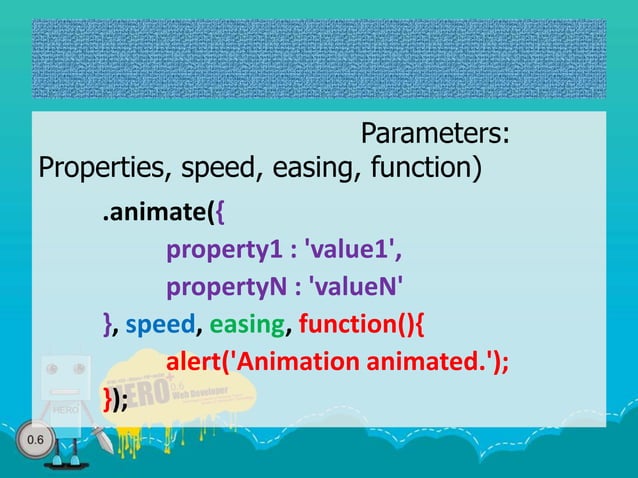 Jquery Effect Animate Method Ppt 