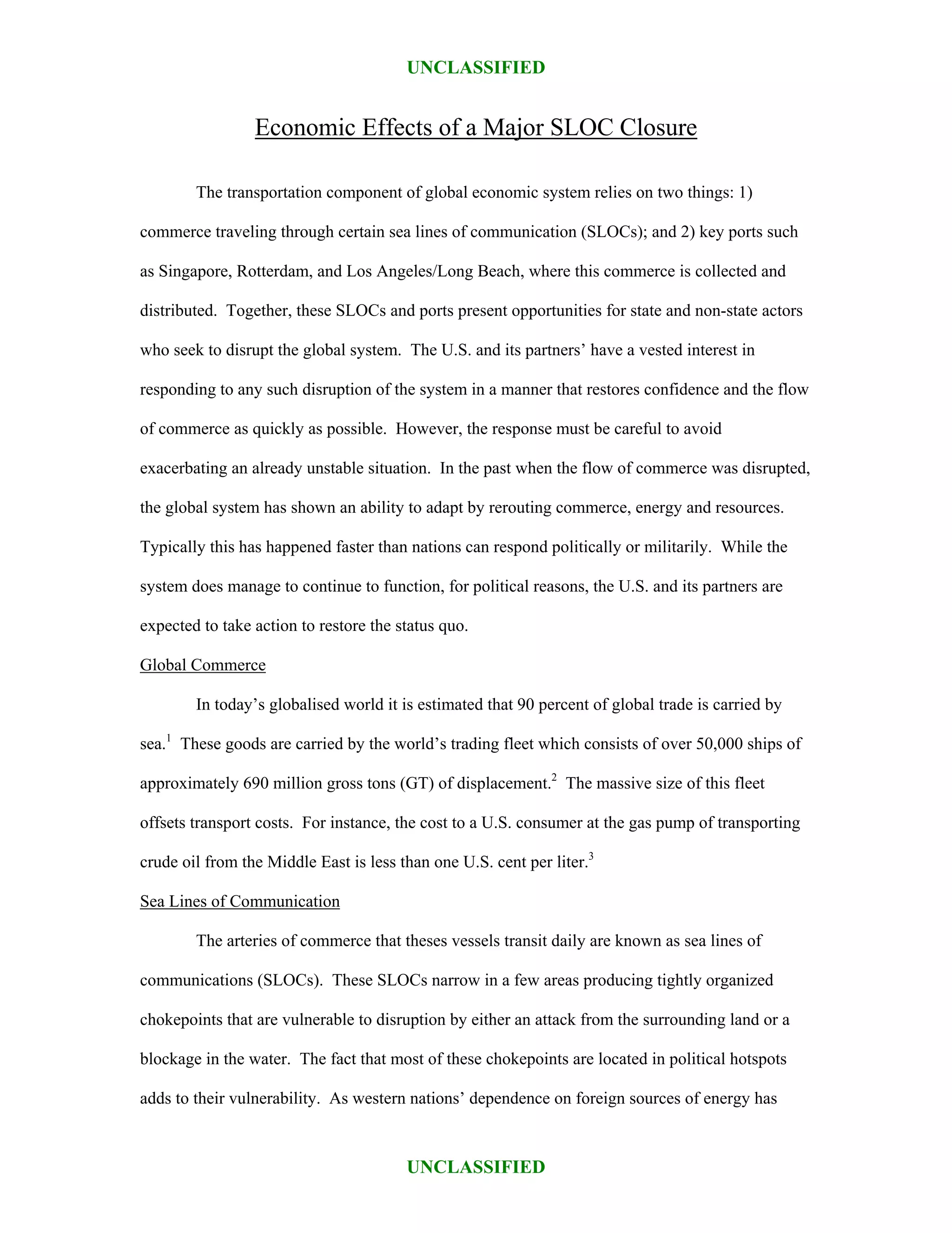 Impact on the United States of Closure of the Strait of Hormuz | PDF