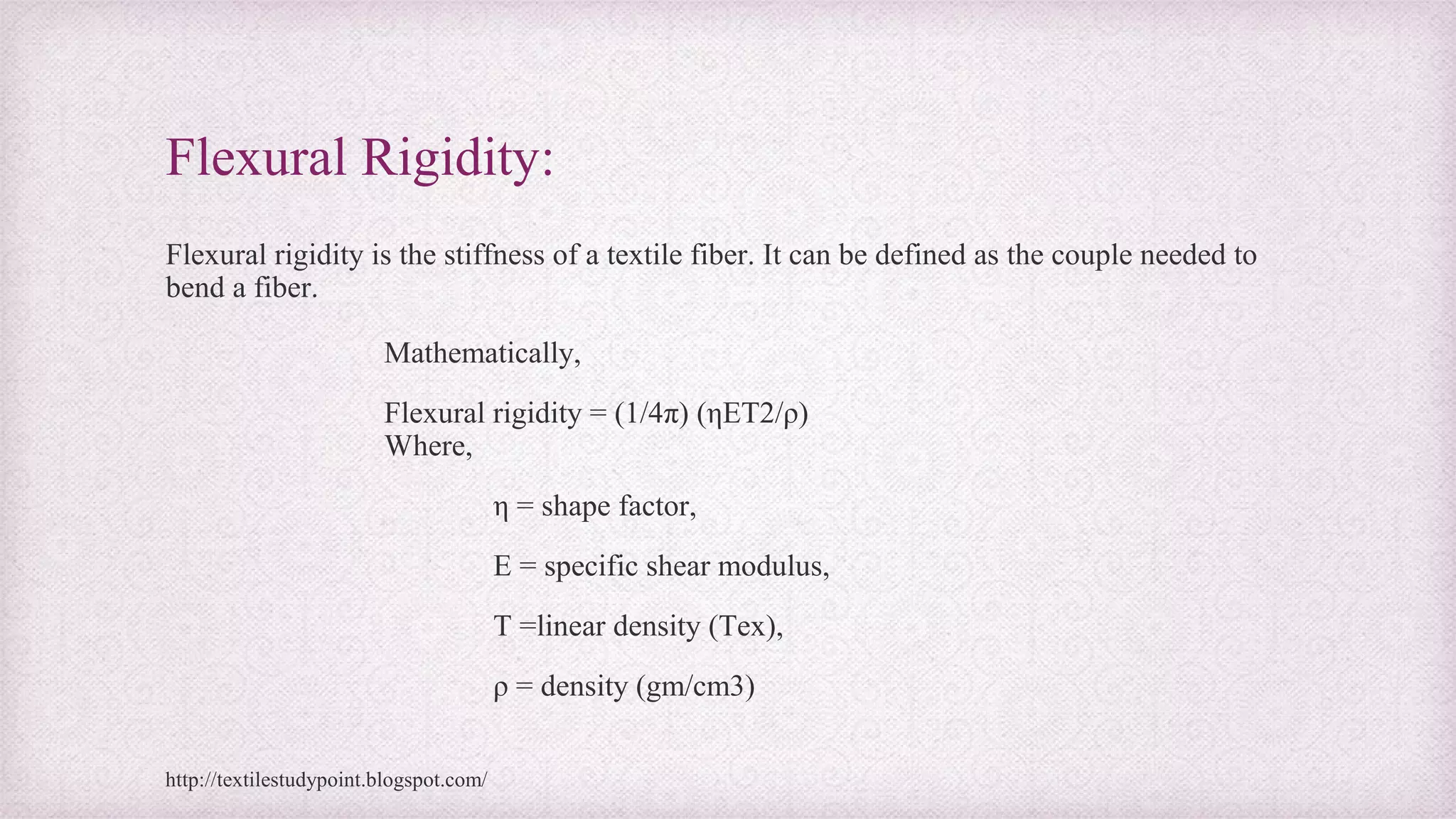 Effect of Flexural Rigidity in Textile | PPT