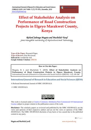 Effect of-stakeholder-analysis-on-performance-of-road-construction ...