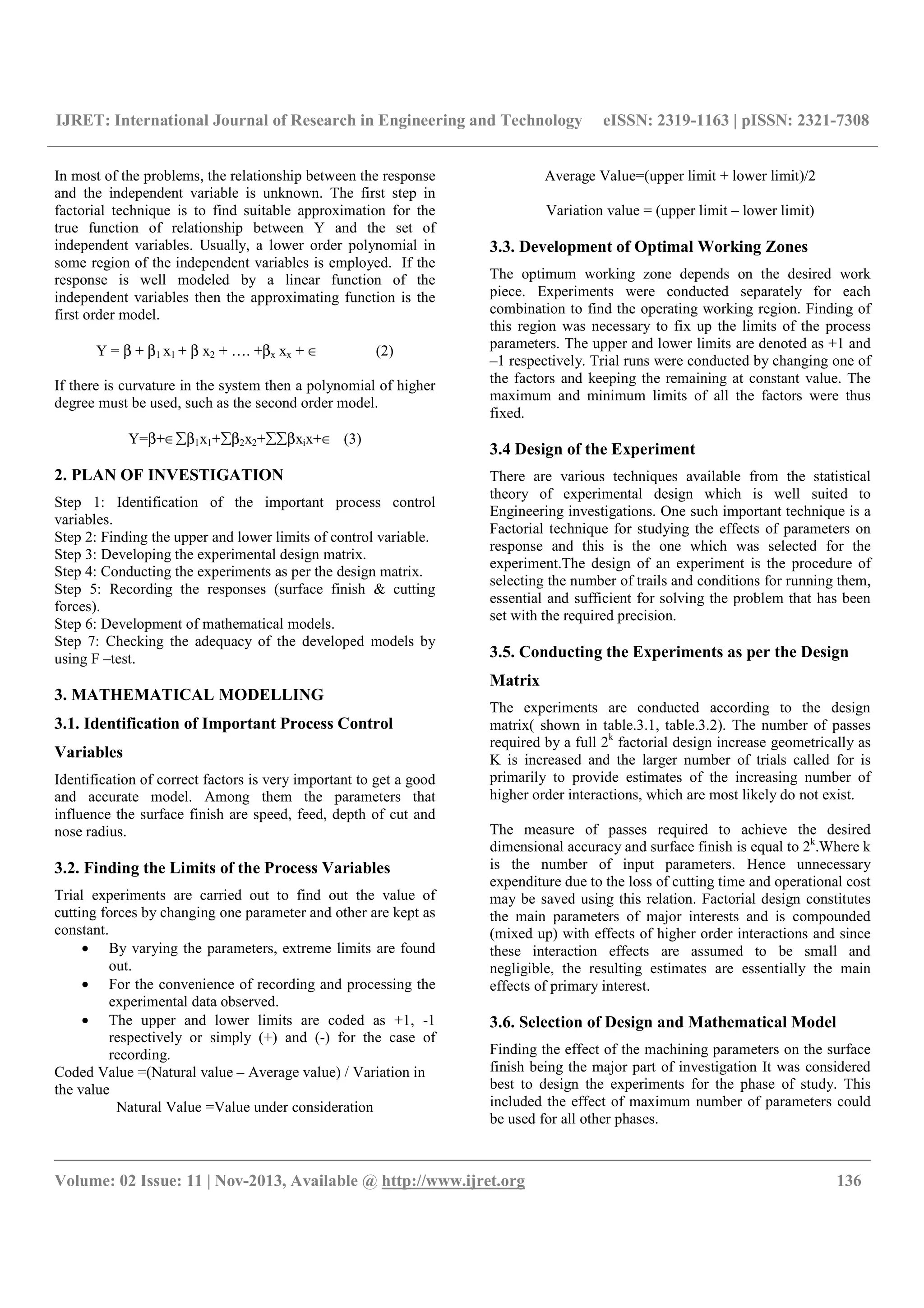 Effect And Optimization Of Machining Parameters On Pdf Physics Science