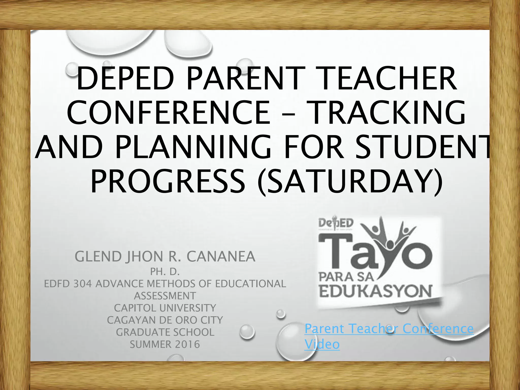 DepEd Parent Teacher Conference-Tracking Planning for Student Progress ...