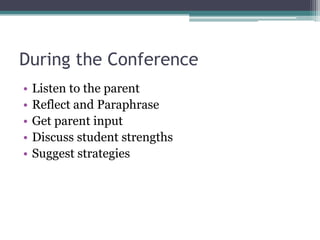 Effective parent teacher conferences pp | PPTX