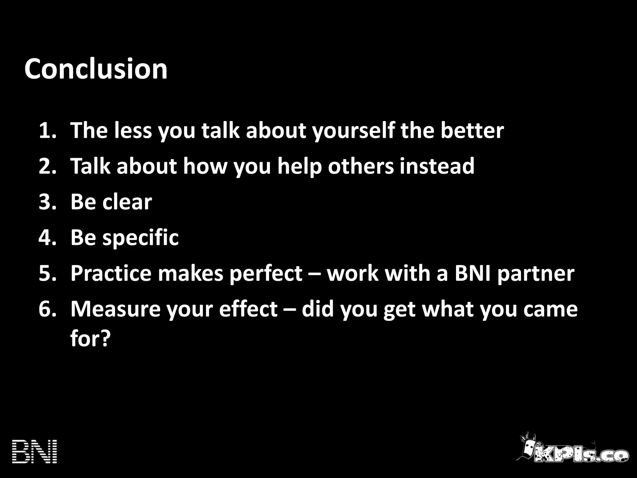 Effective 60 Second BNI Presentations - Mike Darnell, BNI United ...
