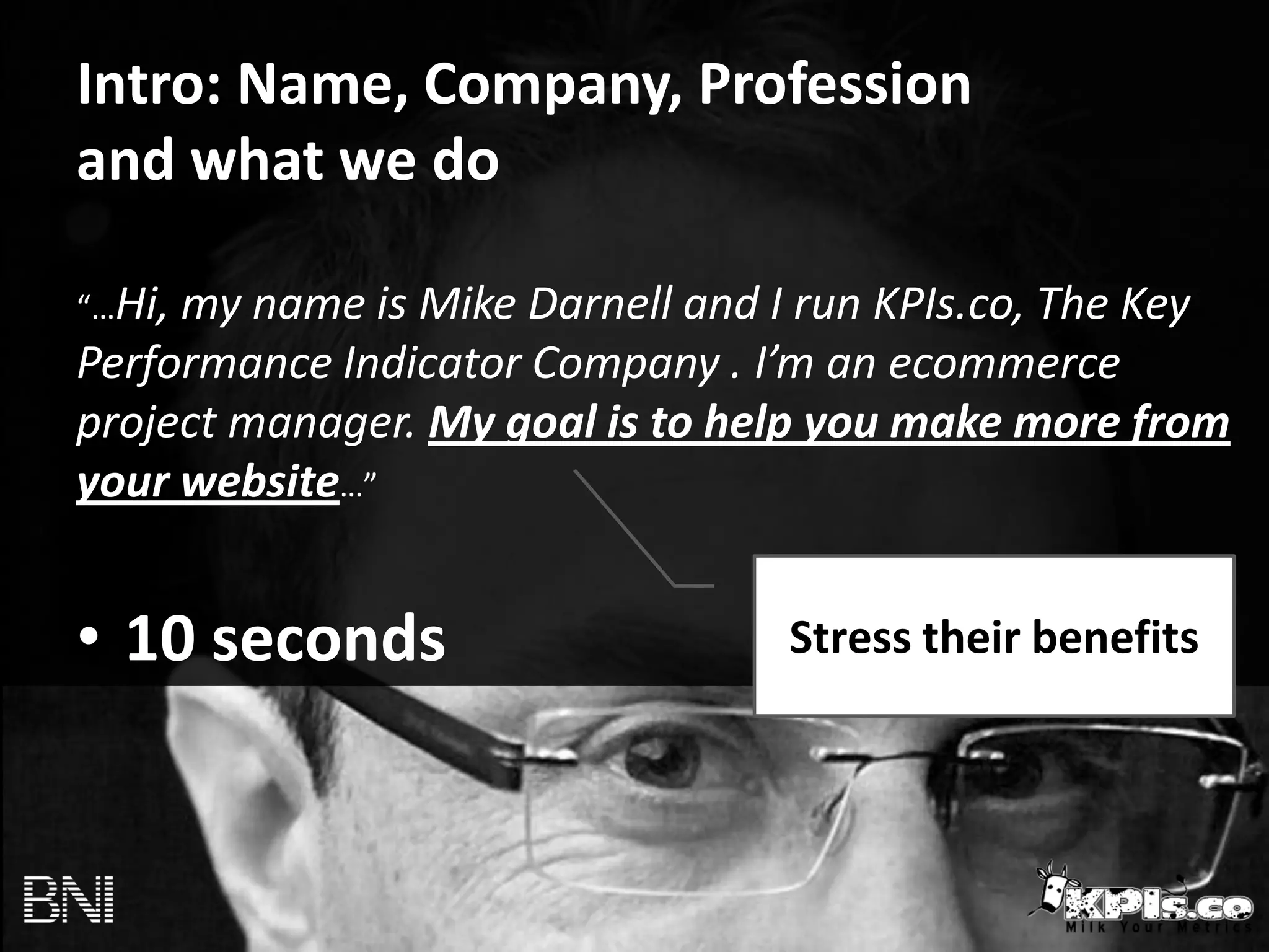 Effective 60 Second BNI Presentations - Mike Darnell, BNI United ...