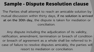 Incorporation of a Proper & Effective Dispute Resolution Clause In ...
