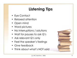 EFFECTIVE LISTENING SKILLS | PPT