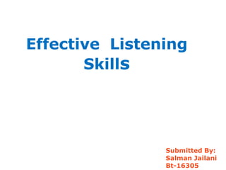 Effective Listening Skills Ppt