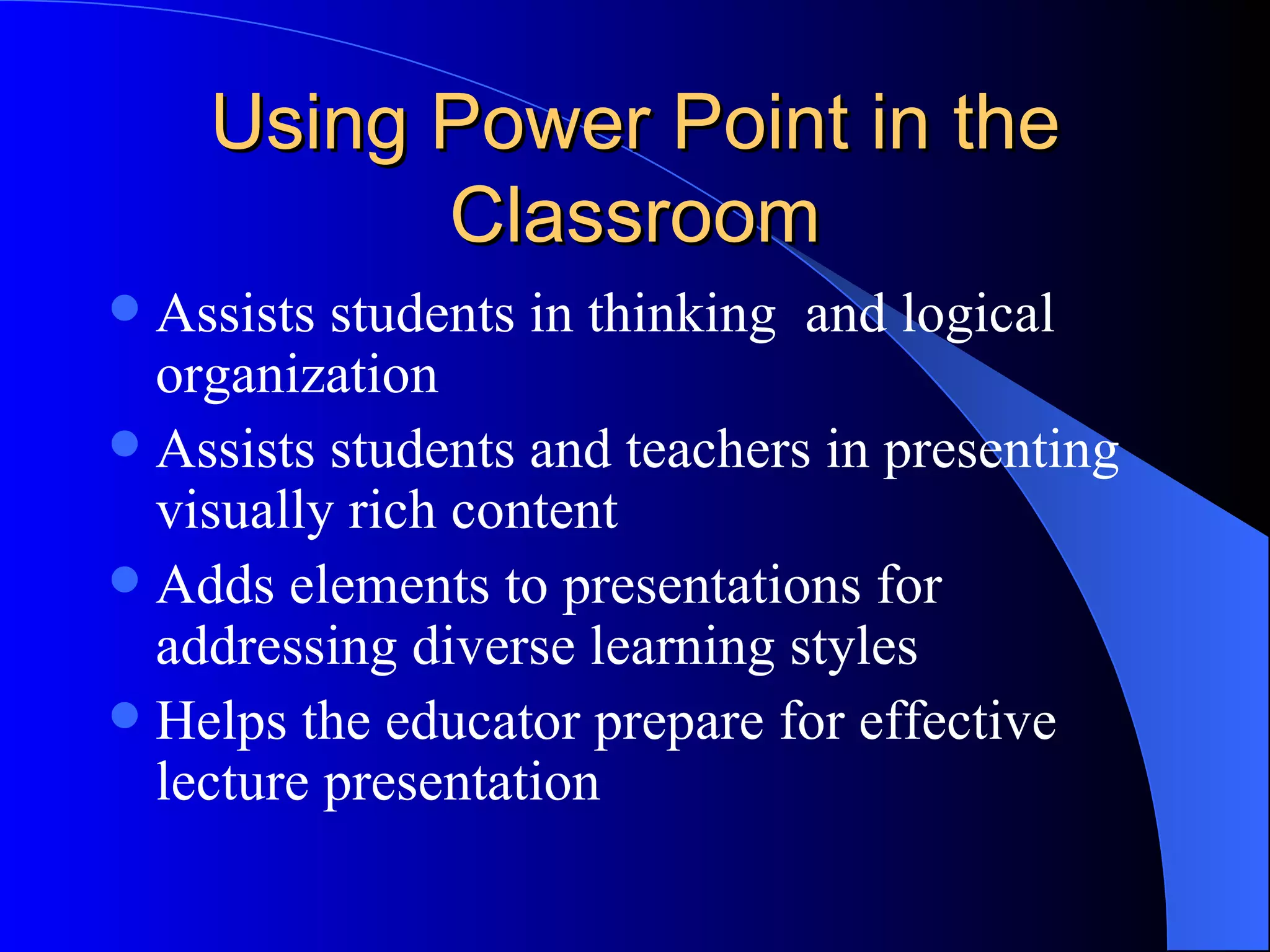 Effective Power Point Use | PPT