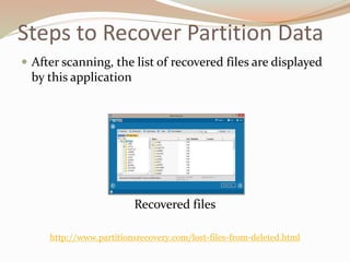 Effective Tool To Perform Partition Recovery | PPT