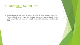 Effective Unit Test Style Guide | PPT