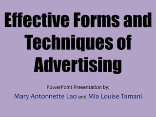 Effective advertising techniques | PPTX