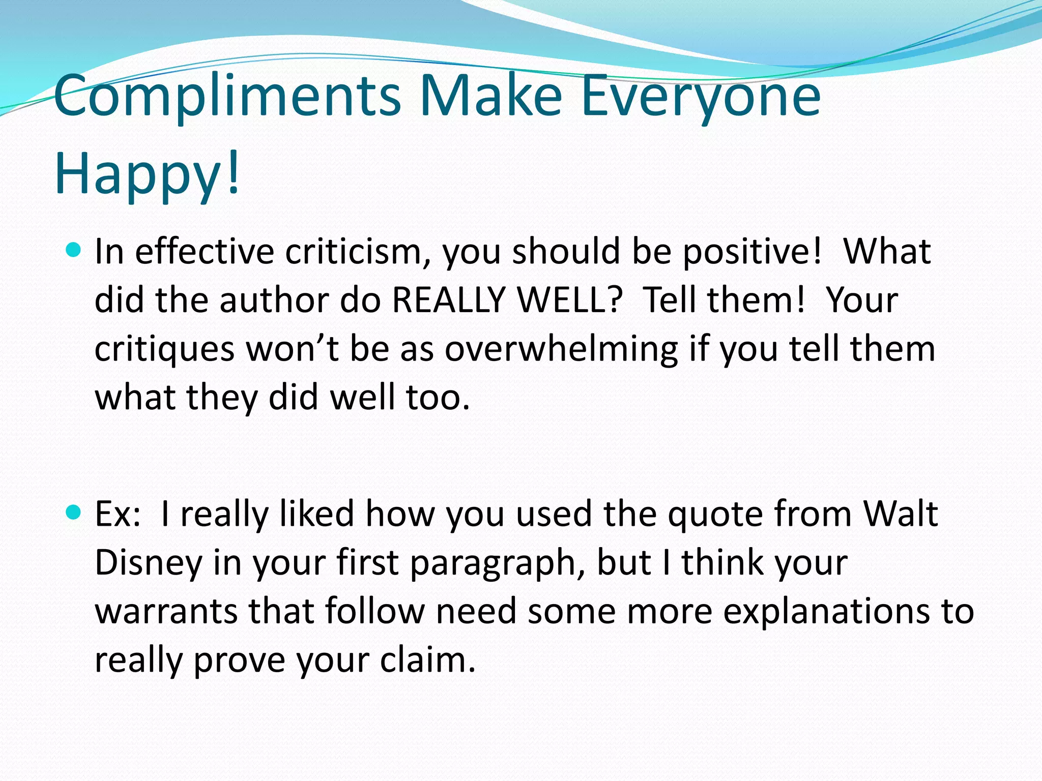 Effective and helpful criticism | PPTX