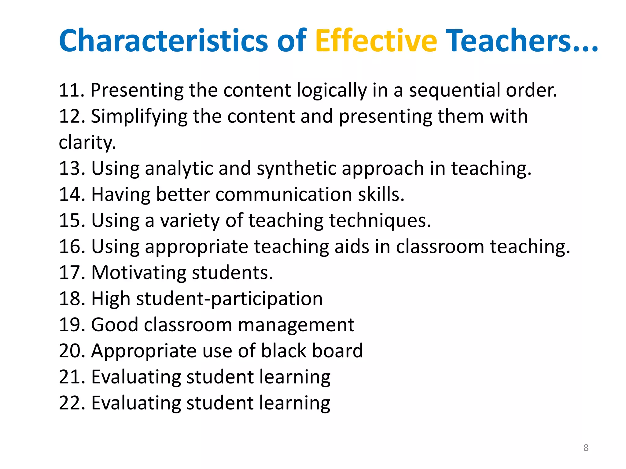Effective and Ineffective Teaching by Dr.Pachaiyappan | PDF