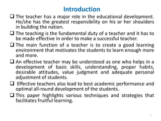 Effective and Ineffective Teaching by Dr.Pachaiyappan | PDF