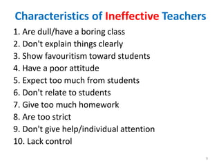 Effective and Ineffective Teaching by Dr.Pachaiyappan | PDF